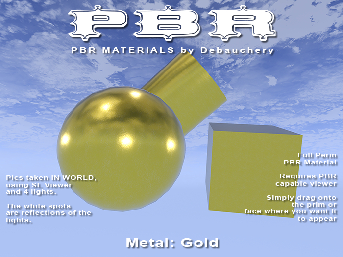 Second Life Marketplace - PBR Materials: Gold (Wear Me)